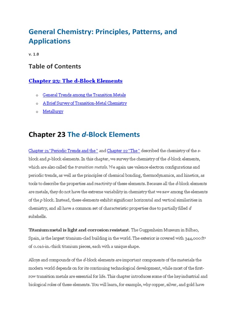 General Chemistry: Principles, Patterns, and Applications Chapter 23 ...