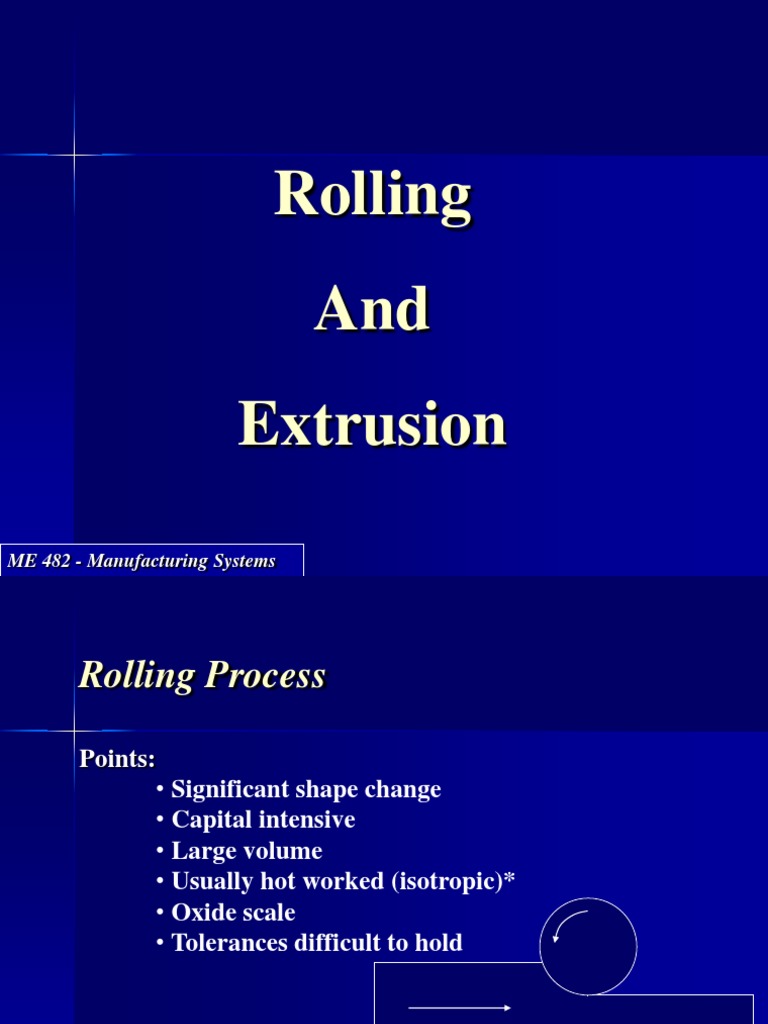 Rolling | PDF | Extrusion | Rolling (Metalworking)