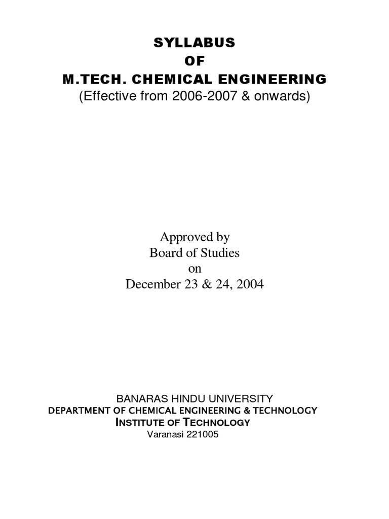 Mtech Syllabus Old | PDF | Fuel Cell | Membrane