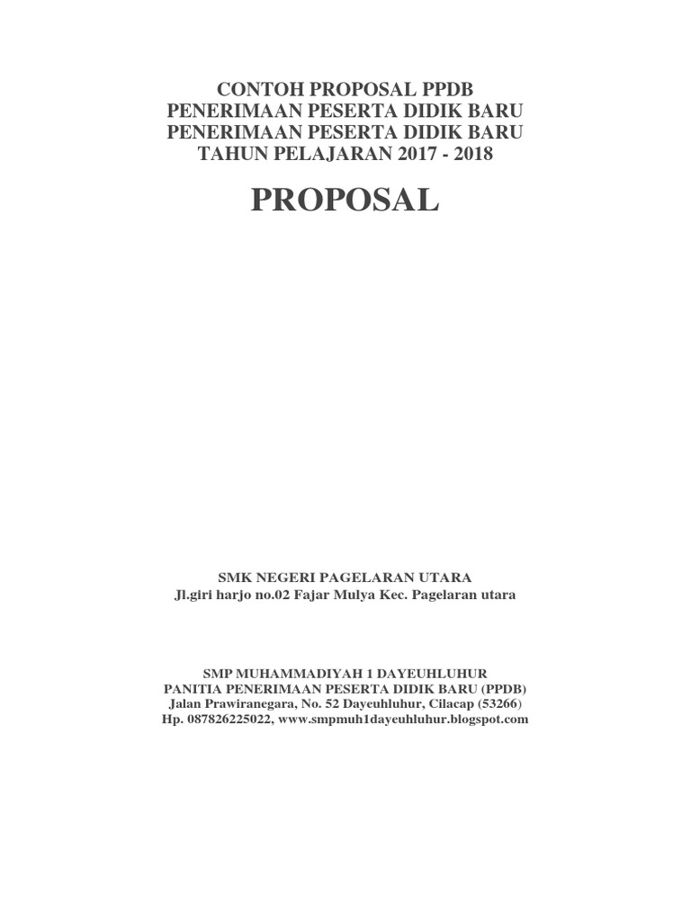 Contoh Proposal PPDB | PDF