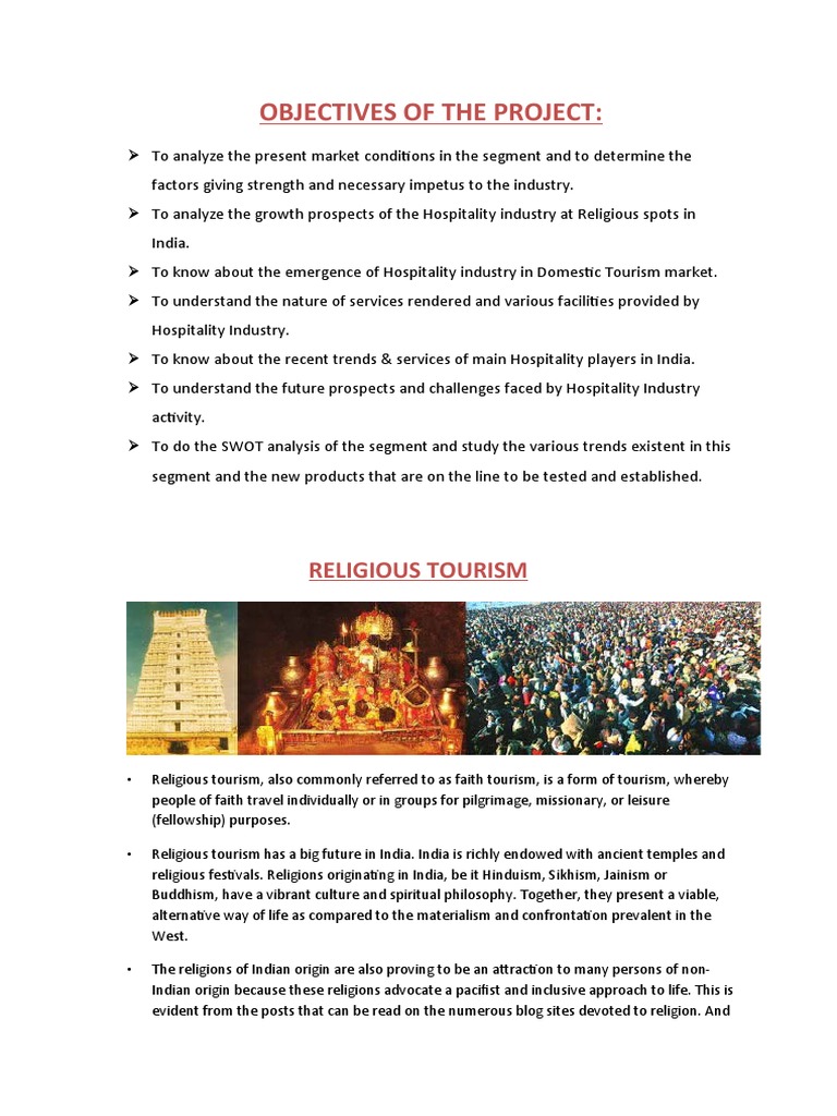 Objectives of The Project:: Religious Tourism | PDF | Hotel | Tourism ...
