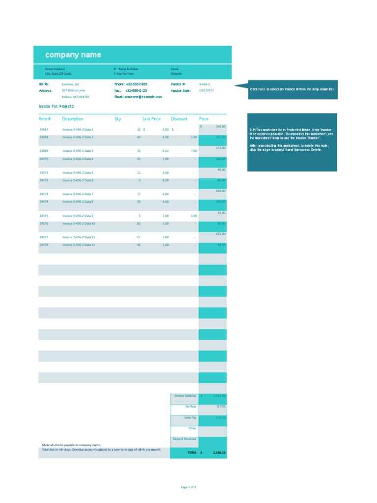 Invoice Summary for Contoso, Ltd | PDF | Invoice | Computer Data
