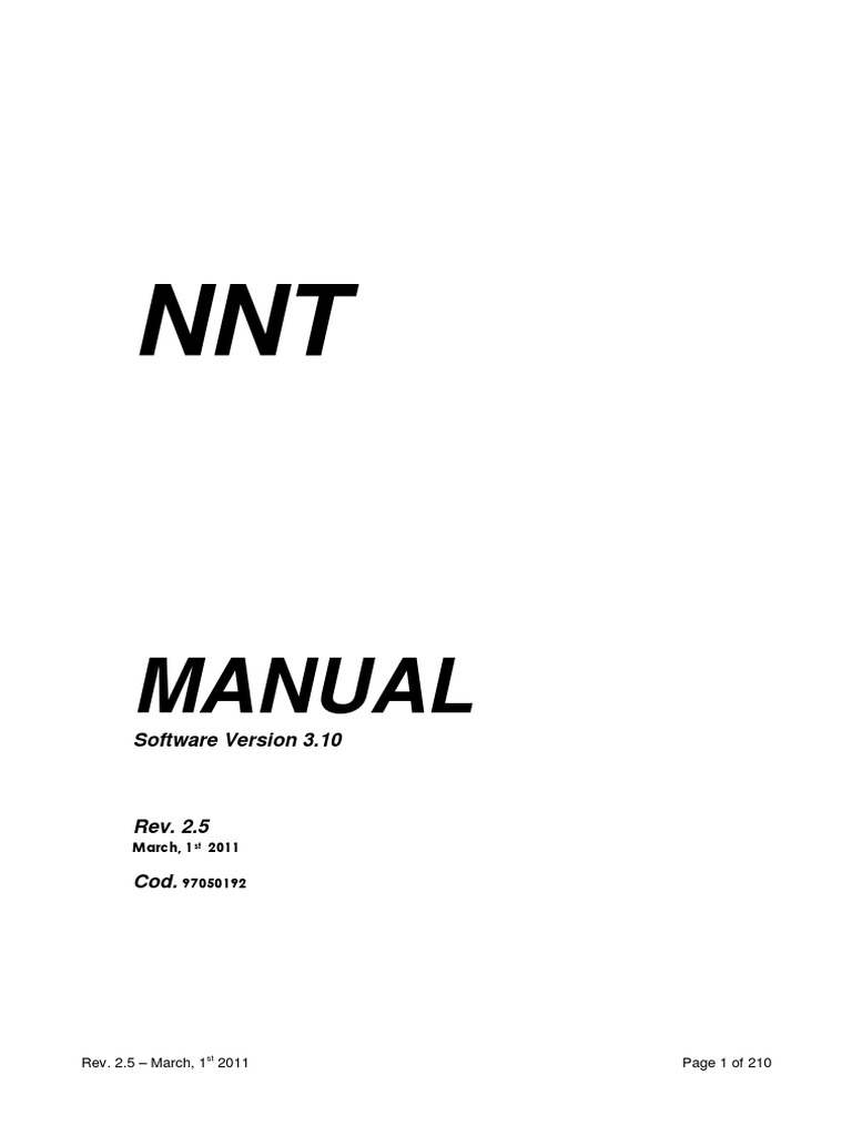 NNT - Software Manual | PDF | Ct Scan | Microsoft Windows