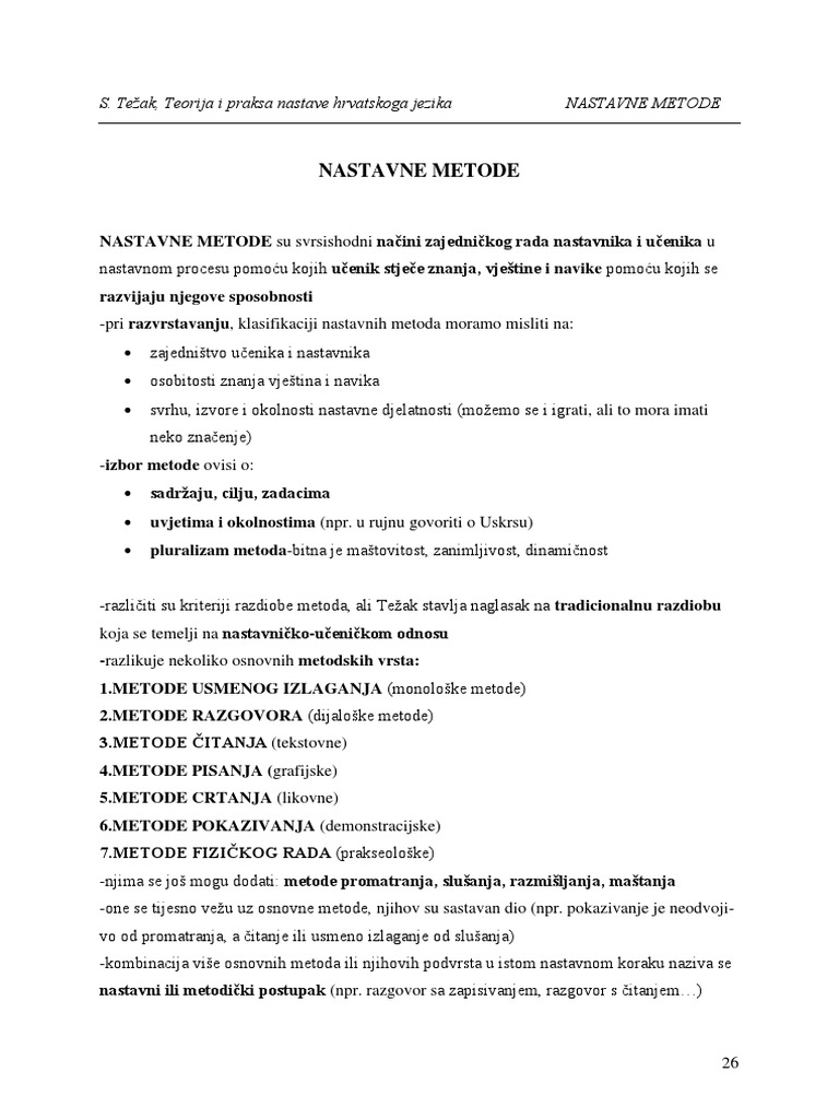 Nastavne Metode | PDF