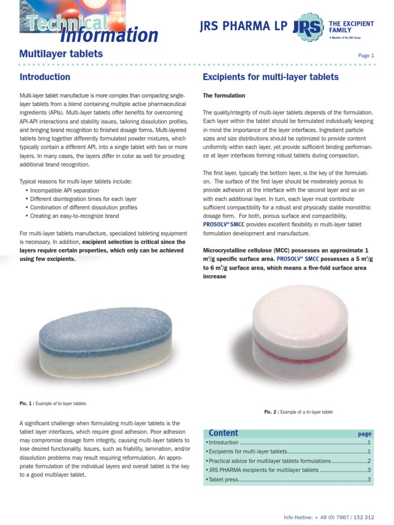 TI+Multilayer+Tablets US 2014 | PDF | Tablet (Pharmacy ...