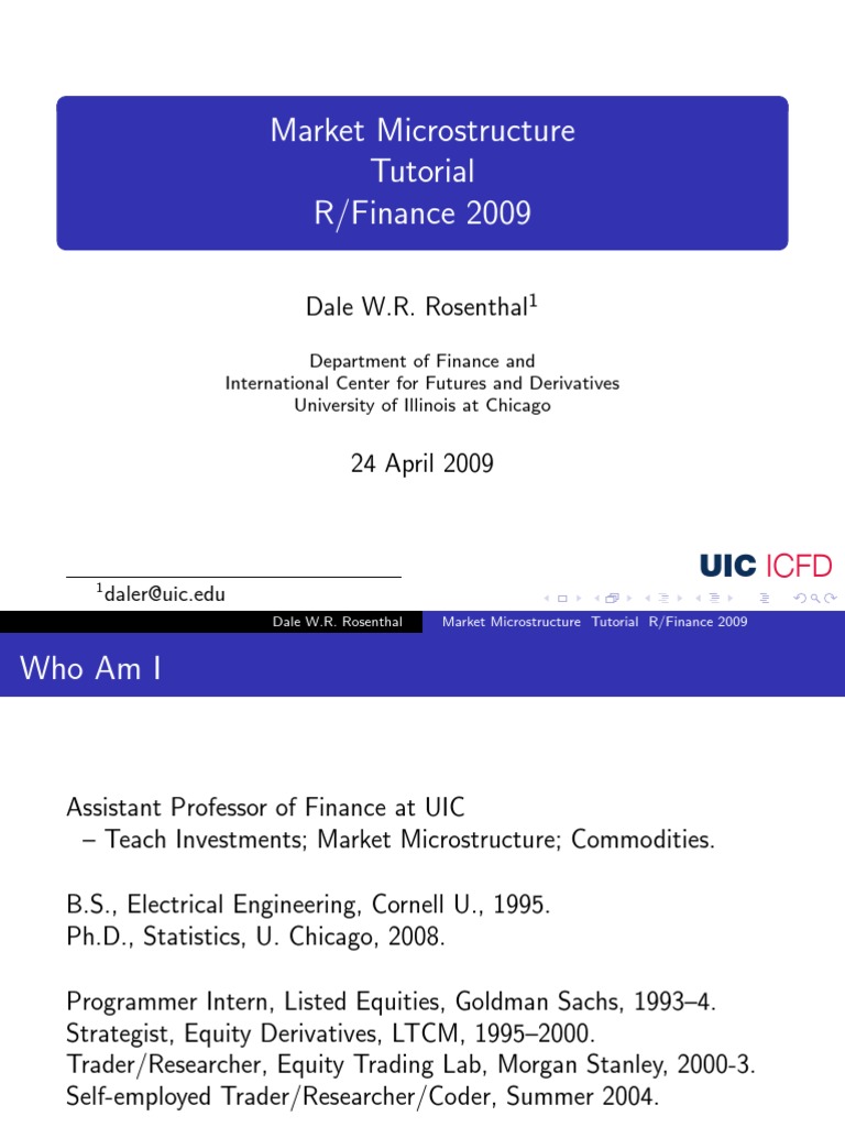 Microstructure Tutorial PDF | PDF | Financial Markets | Market Liquidity