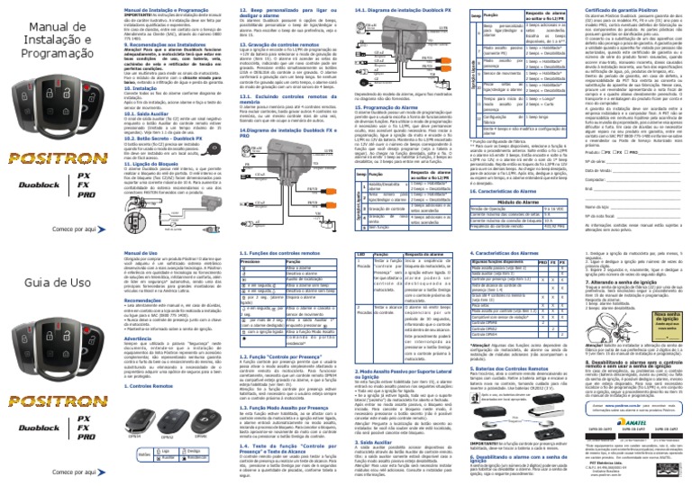 Manual Alm db330 FX PX pr0 PT r0 PDF | PDF | Motocicleta | Controle remoto