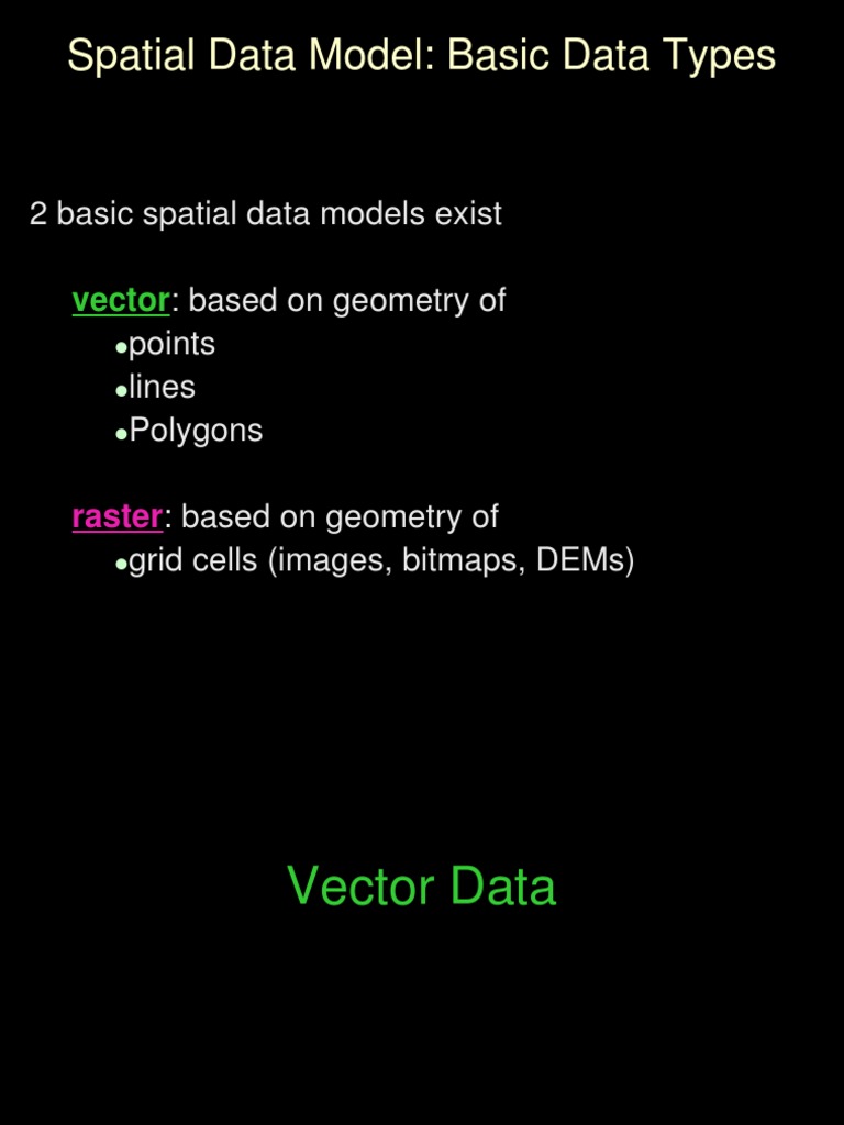 Spatial Data Model: Basic Data Types | PDF | Arc Gis | Scientific Modeling