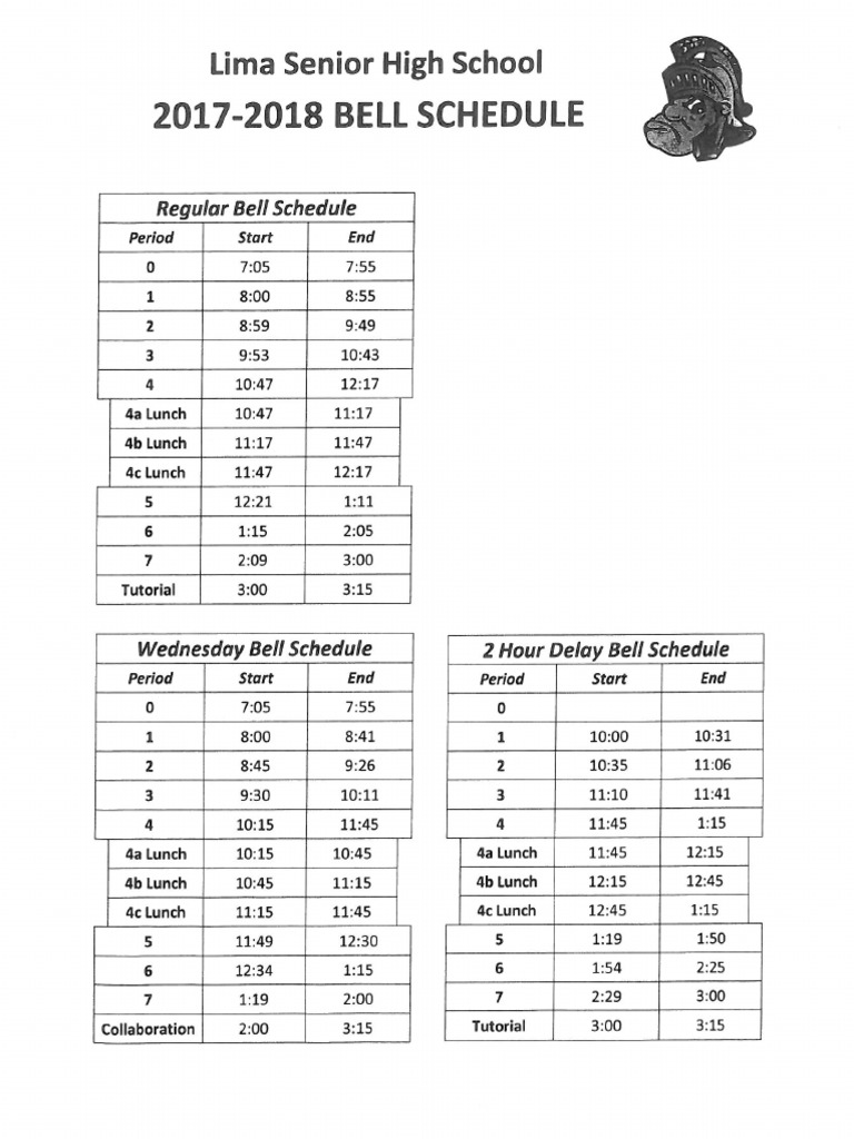 LSH Bell Schedule 2017-2018 | PDF