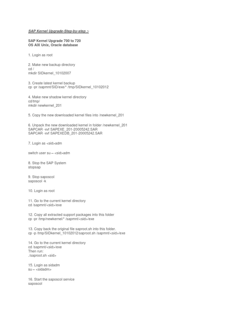 SAP Kernel Upgrade | PDF | Directory (Computing) | Computer File