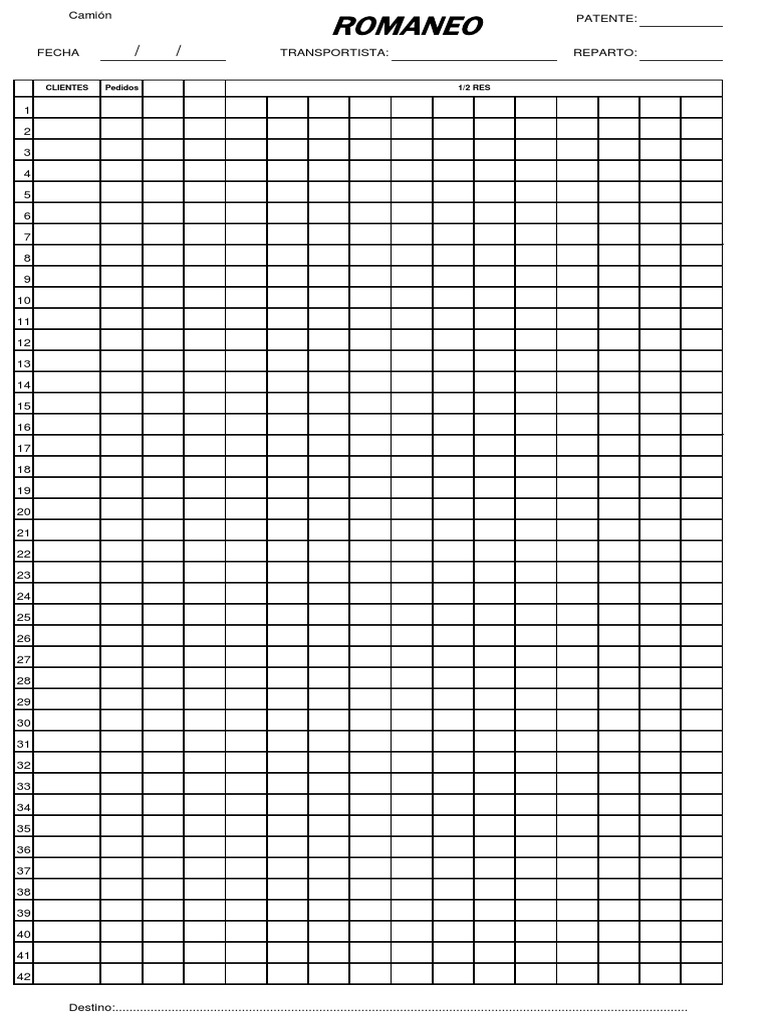 Romaneo de Carga Camión - 1 | PDF