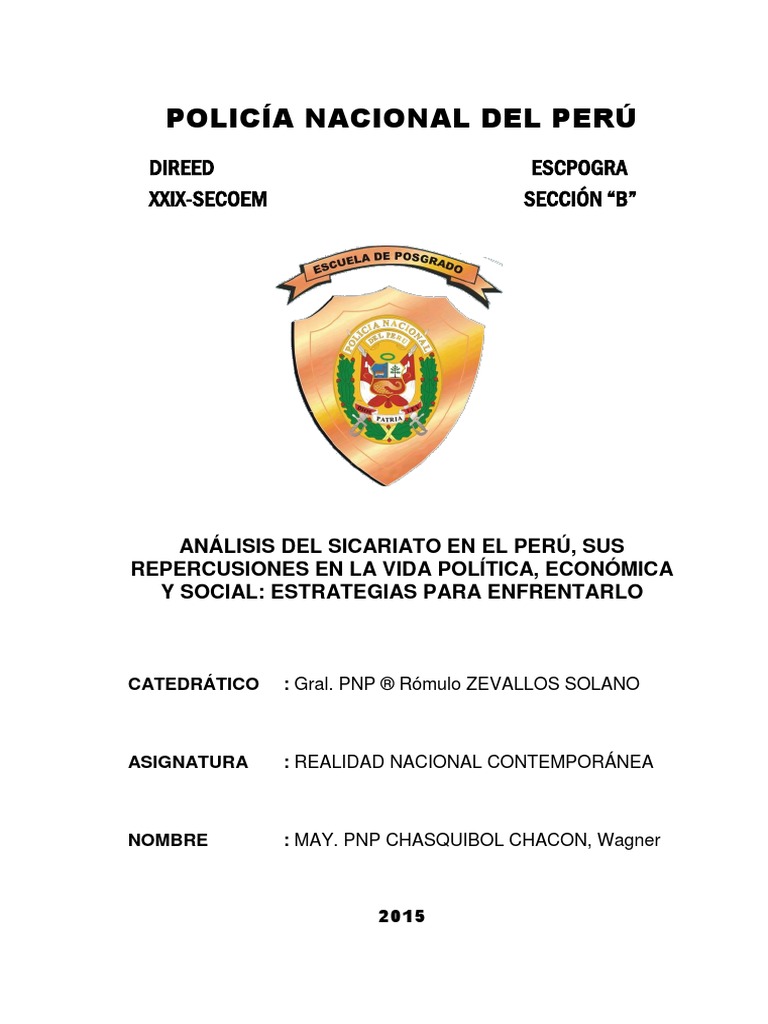 Análisis Del Sicariato en El Perú | PDF | Delito | Thriller y crimen