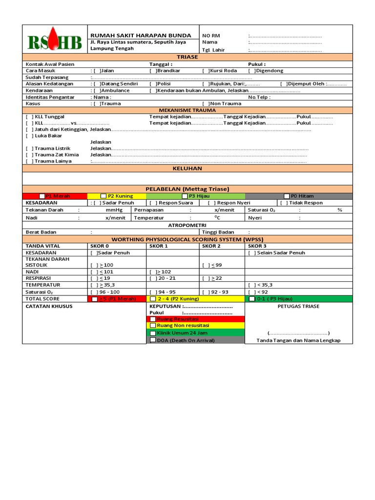 Formulir Triase dan Asesmen Medis | PDF