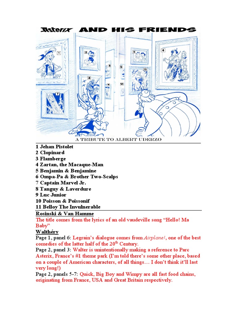 Asterix and His Friends Annotations | PDF | Ferrari