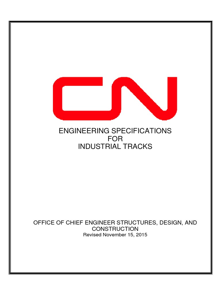 Engineering Specifications For Industrial Tracks en | PDF | Track (Rail ...