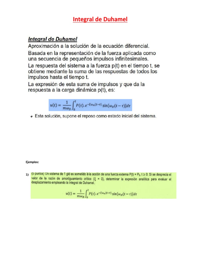 Integral Duhamel | PDF