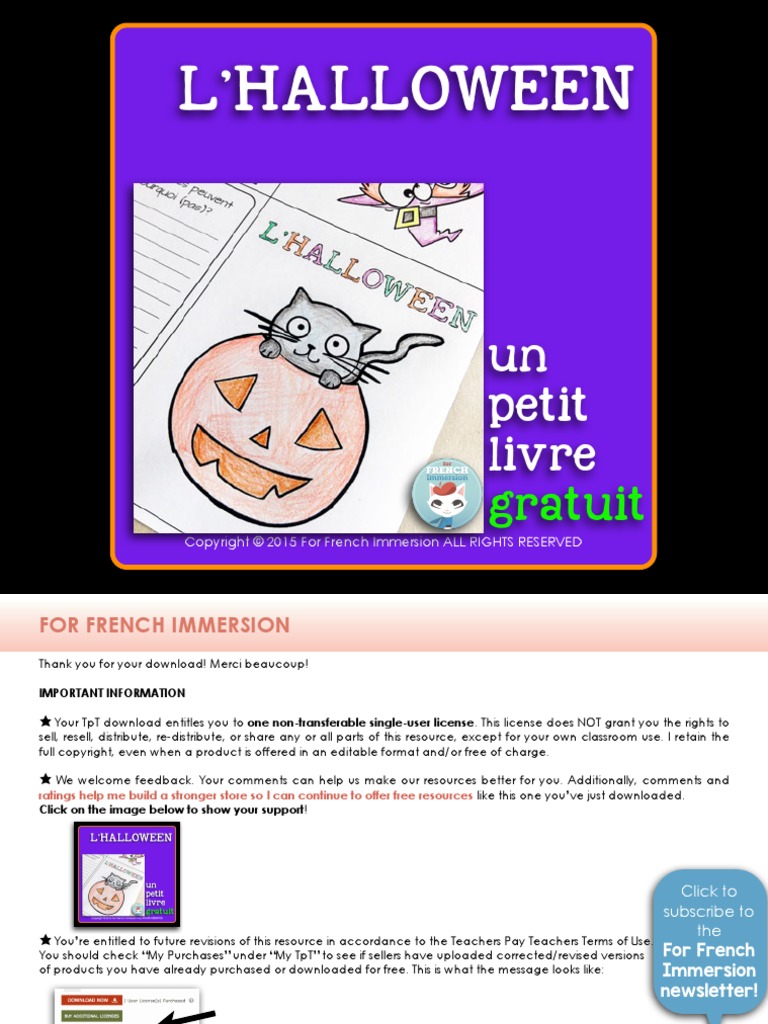 French Halloween Mini Book Halloween | Download Free PDF | Information ...