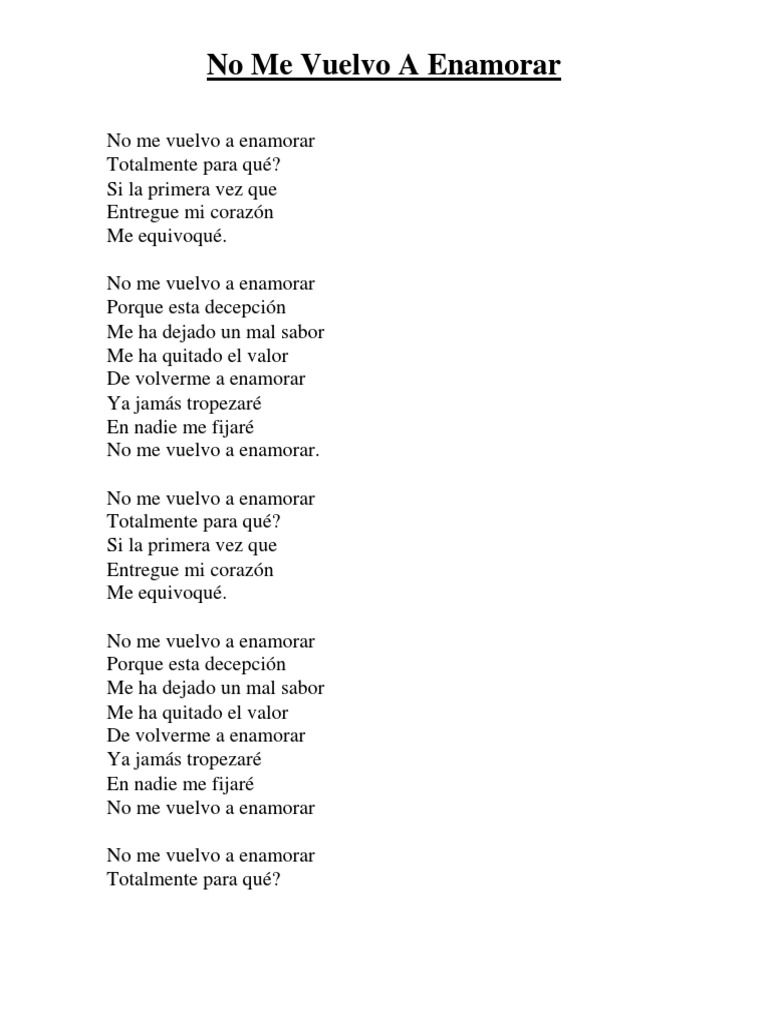 No Me Vuelvo A Enamorar | PDF