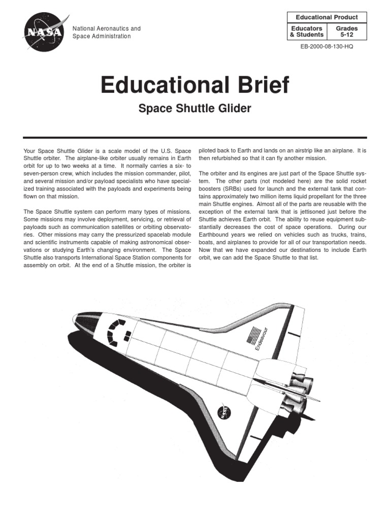 (Paper Model) Space Shuttle Glider | PDF