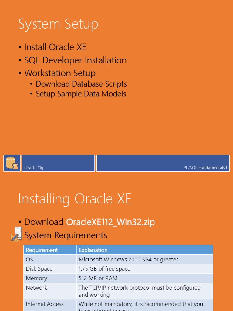 01 - PL-SQL Fundamentals I - Course Setup | PDF