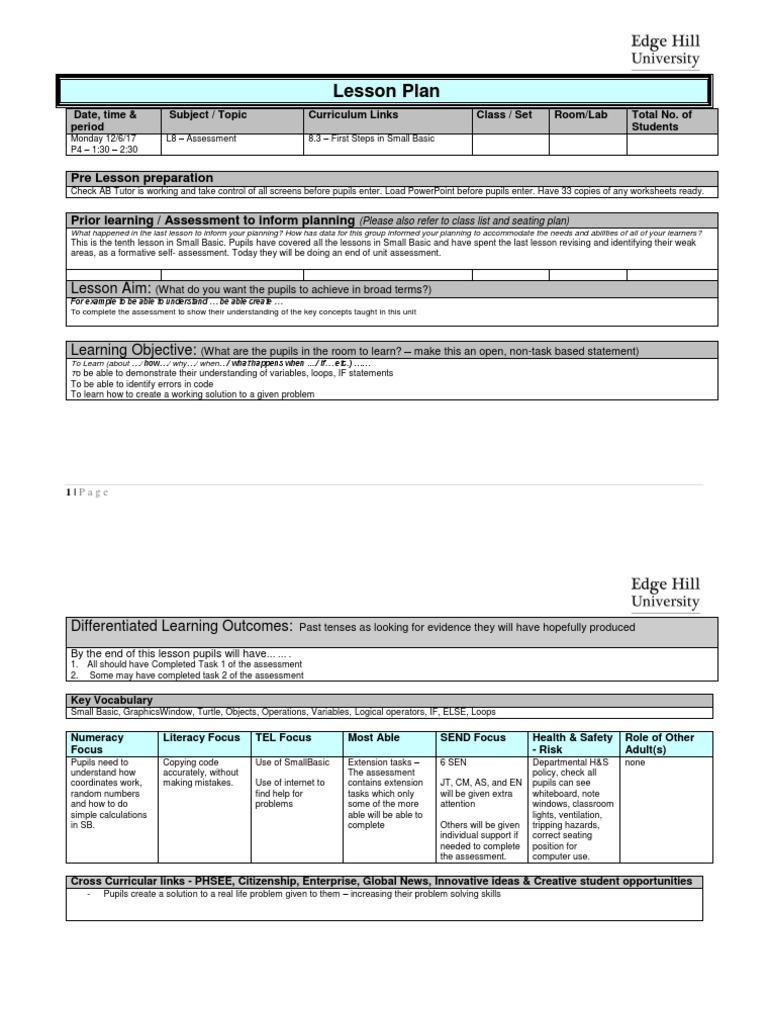 Lesson8 Plan | Download Free PDF | Educational Assessment | Lesson Plan