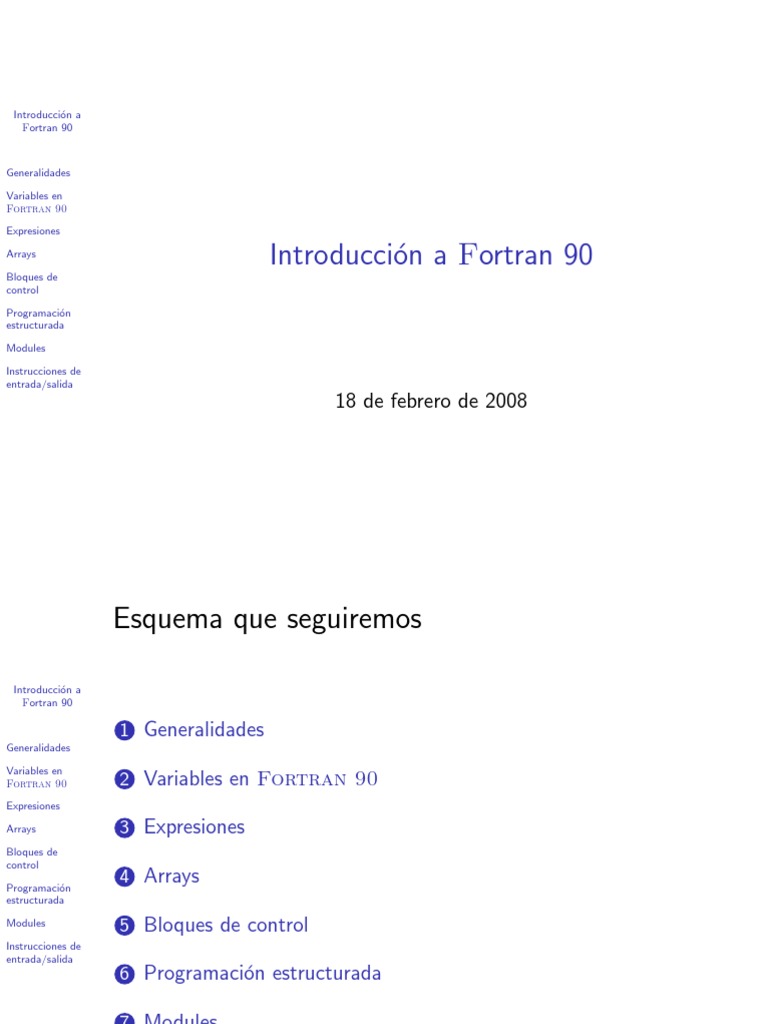 Introduccion A Fortran90 | PDF | Estructura de datos de matriz | Programa de computadora
