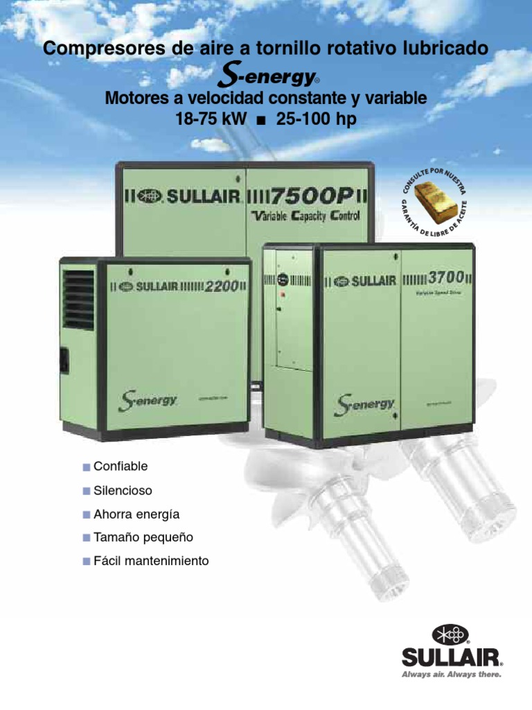 SullAir Compresor 7500 Ficha | PDF | Compresor de gas | Filtración
