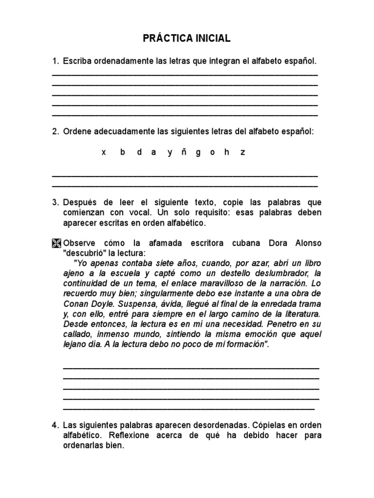 Ejercicios de Ortografía y Diccionario | PDF | Lectura (proceso ...