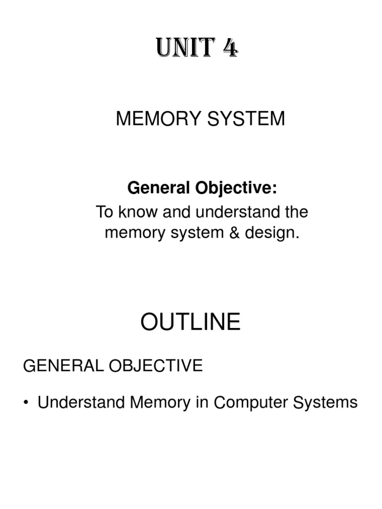 Unit 4 | PDF | Read Only Memory | Computer Data Storage