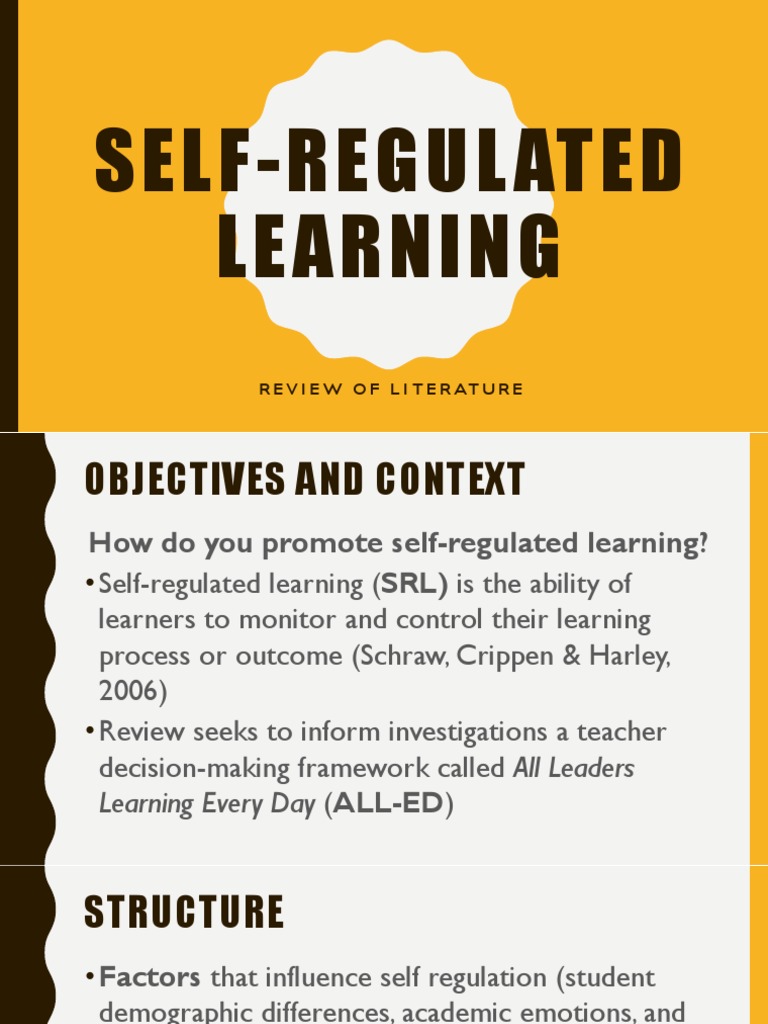 Self-Regulated Learning: Review of Literature | PDF | Metacognition ...