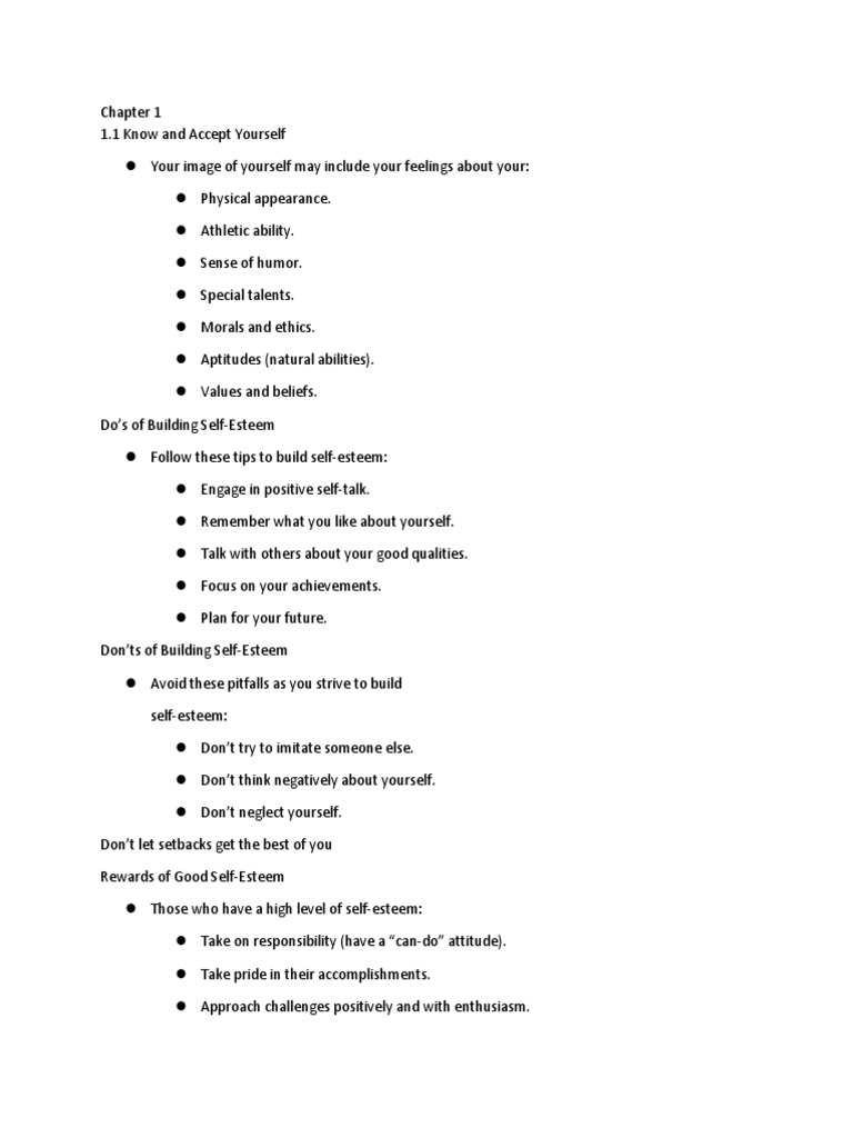 Self-Esteem and Personal Growth Guide | PDF | Attitude (Psychology ...