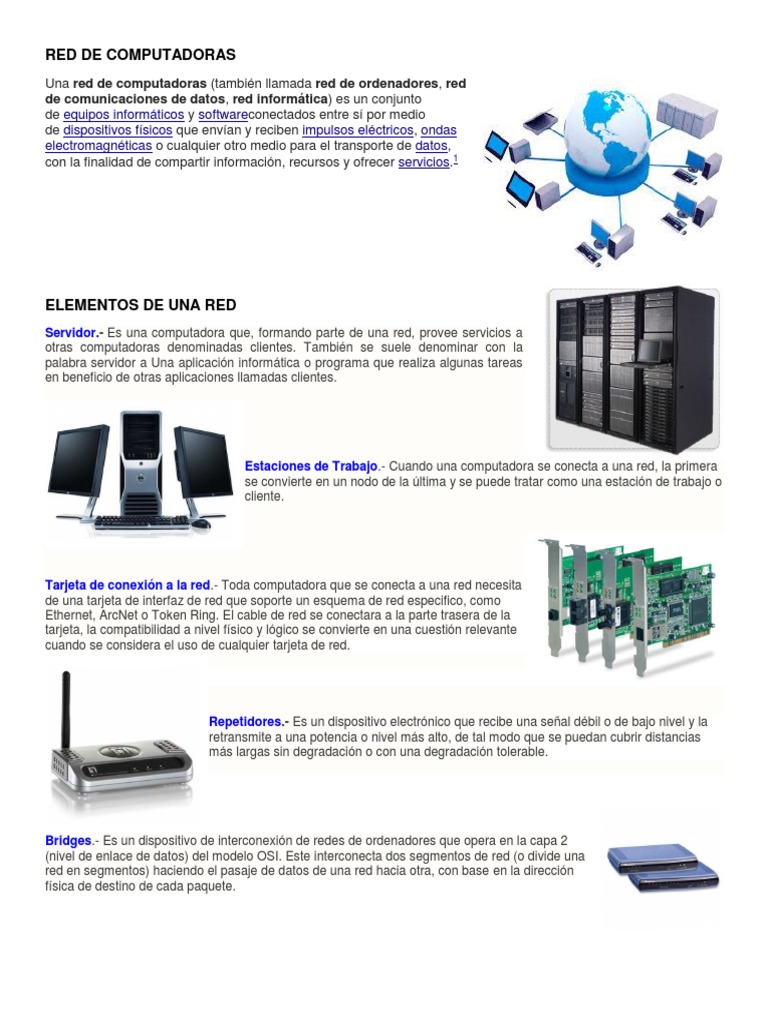 Red de Computadoras, Elementos de Una Red, Protocolo, DNS, Dirección Ip | PDF | Protocolos de ...