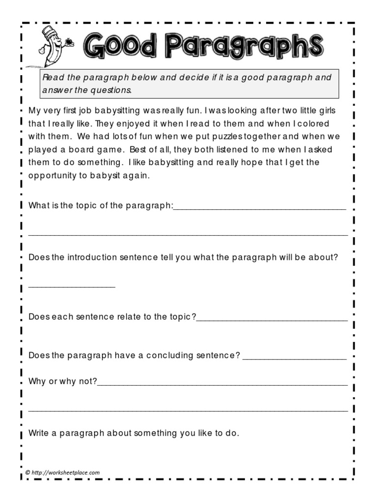 Paragraph Writing Worksheet 2 | PDF