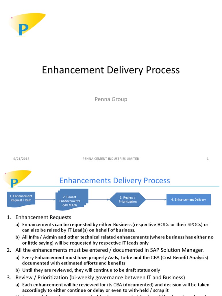Enhancement Delivery Process v1 | PDF | Business | Accountability