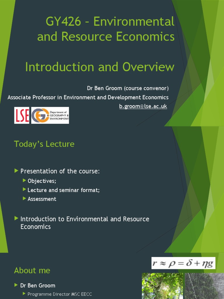 Environmental and Resource Economics Intro | PDF | Resource | Economics