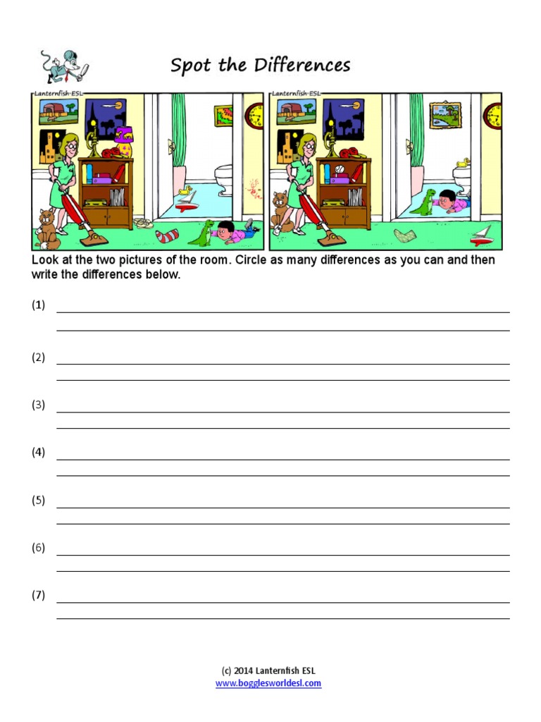 Look at The Two Pictures of The Room. Circle As Many Differences As You ...