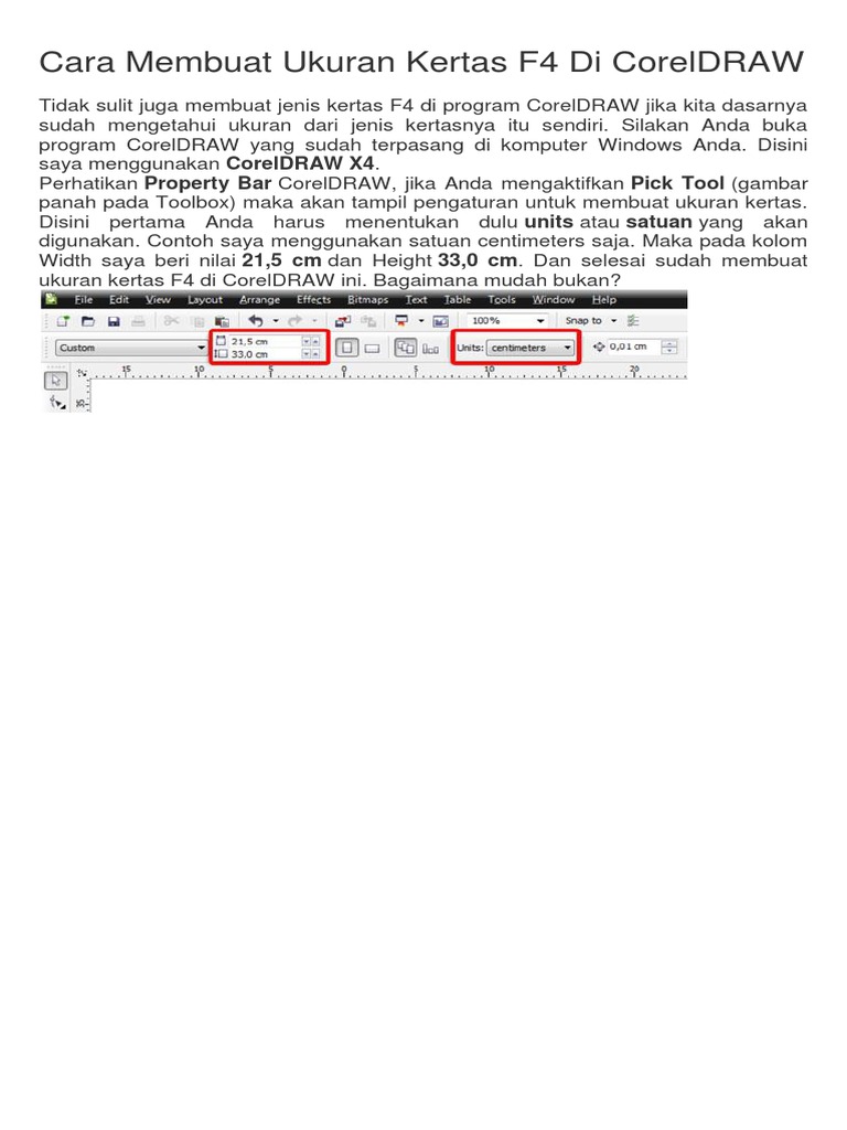Ukuran Kertas F4 di CorelDRAW | PDF | Komputer