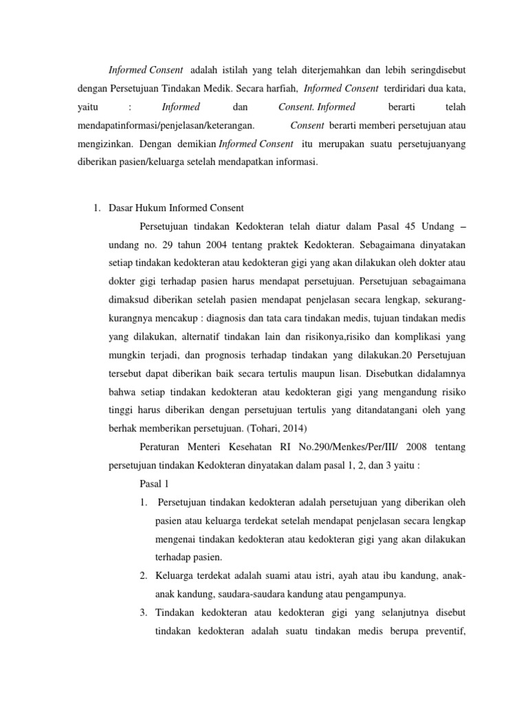 Dasar Hukum Informed Consent | PDF | Sains & Matematika