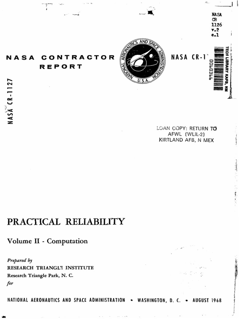 NASA Reliability Computation Report | PDF | Reliability Engineering ...
