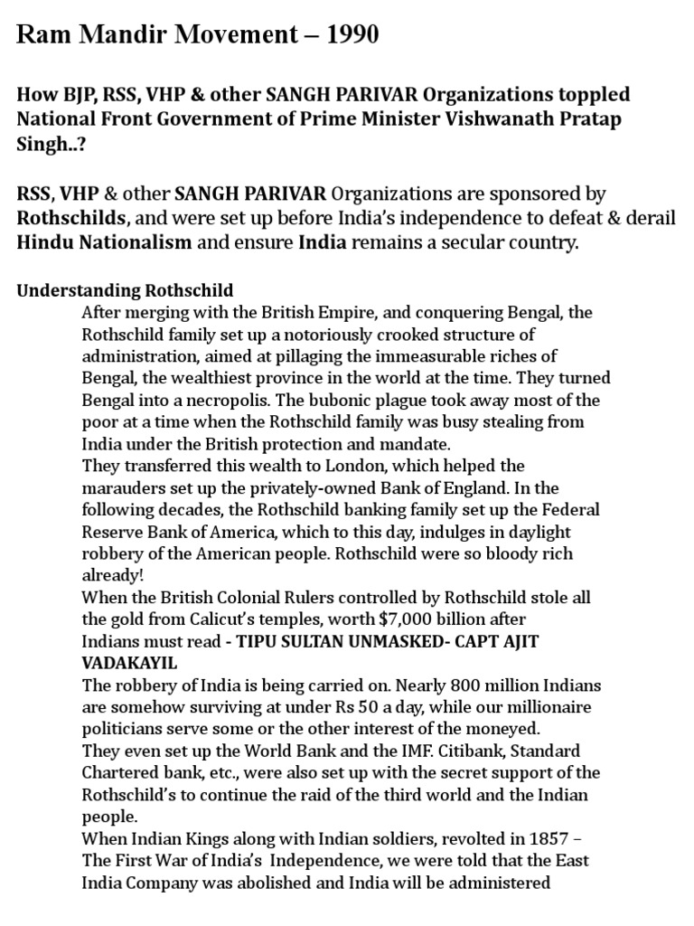 Ram Mandir Movement - 1990 | PDF | Bharatiya Janata Party | Indian ...