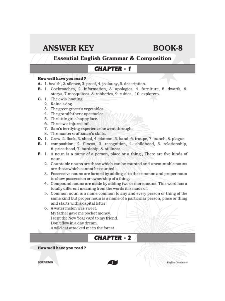 Answer Key Book - 8 | PDF