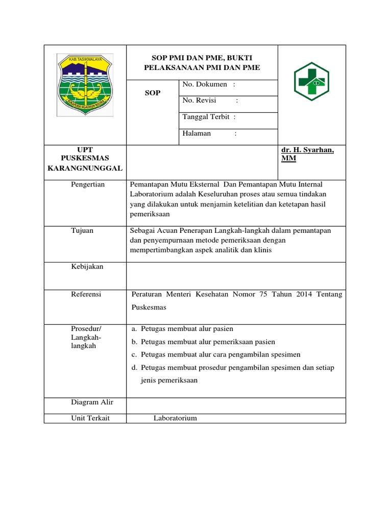 8.1.7.7 Sop Pmi Dan Pme, Bukti Pelaksanaan Pmi Dan Pme | PDF | Bisnis