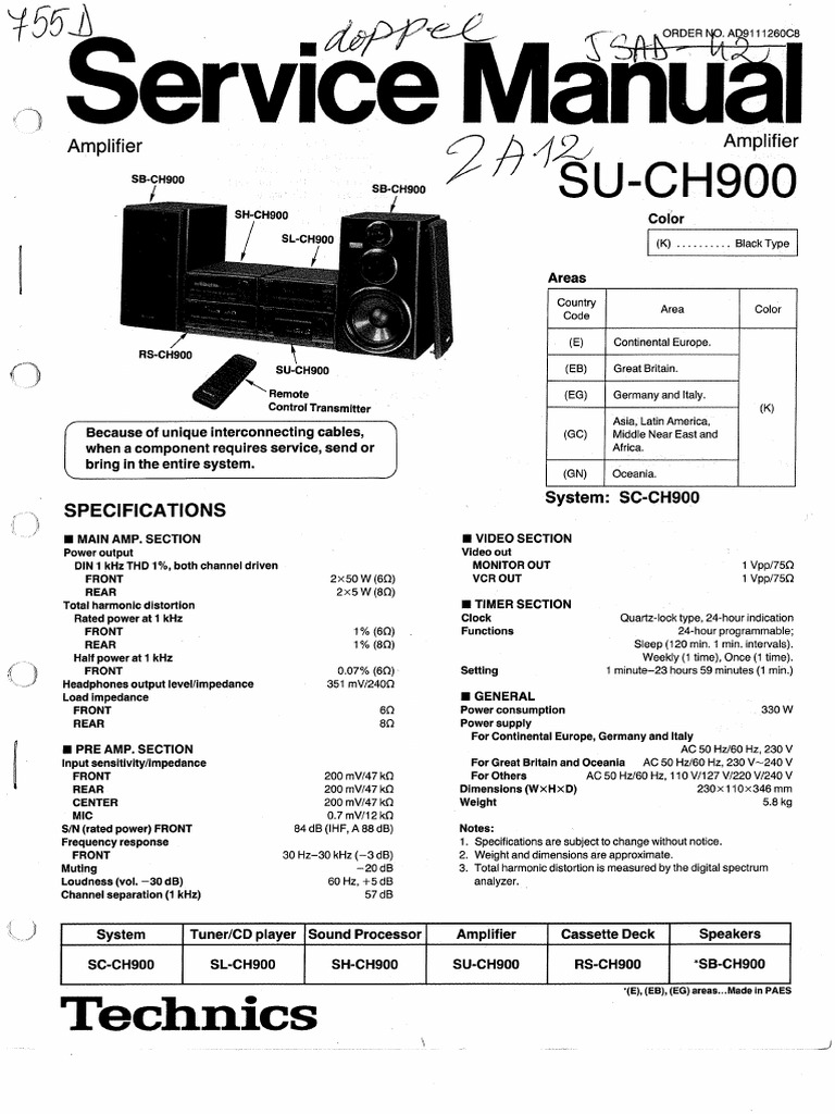 Technics Su-Ch900 | PDF