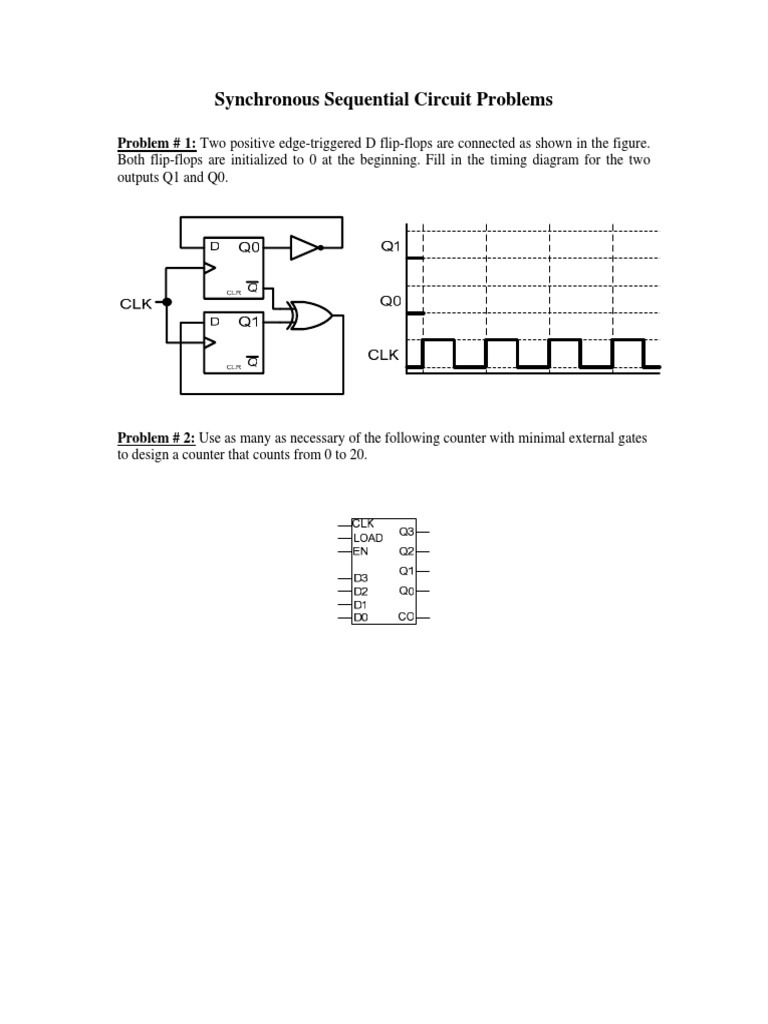 Synchronous Sequential Circuit Problems: Problem # 1 | PDF | Electronic ...