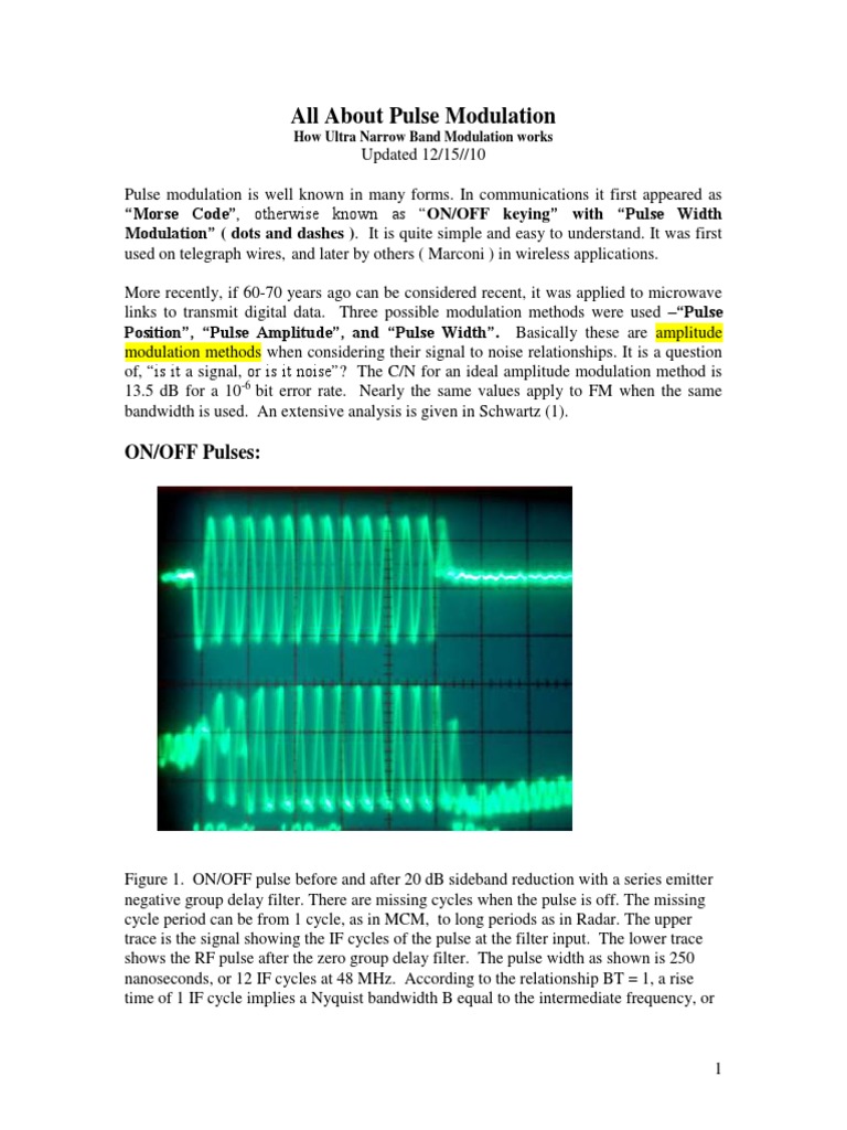 Pulses PDF | PDF | Modulation | Bandwidth (Signal Processing)