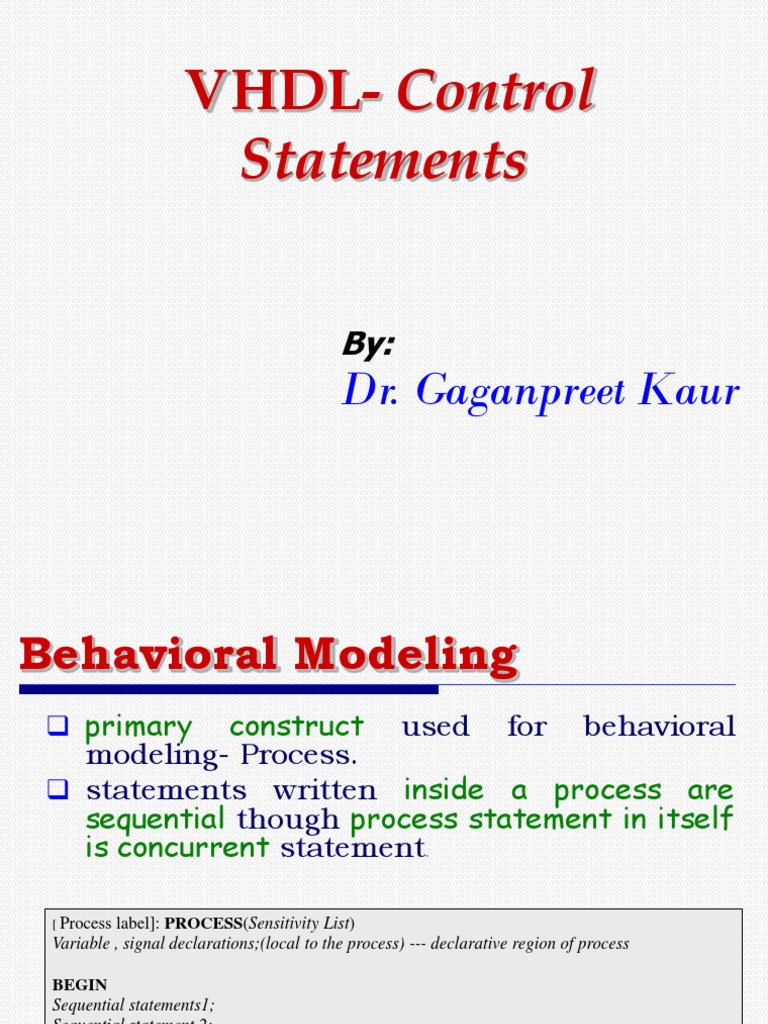 VHDL Control | Download Free PDF | Control Flow | Vhdl