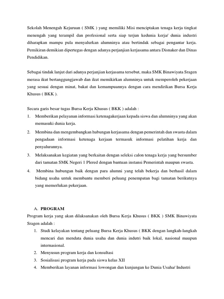 Proker BKK SMK | PDF