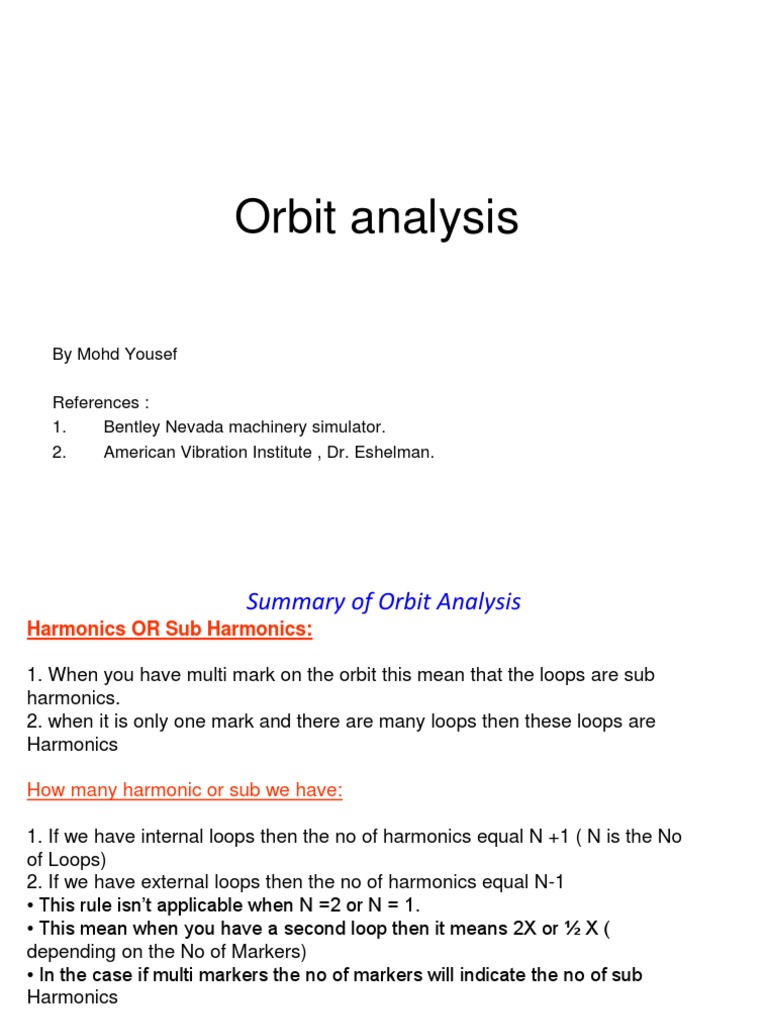 Orbit Analysis: by Mohd Yousef | PDF