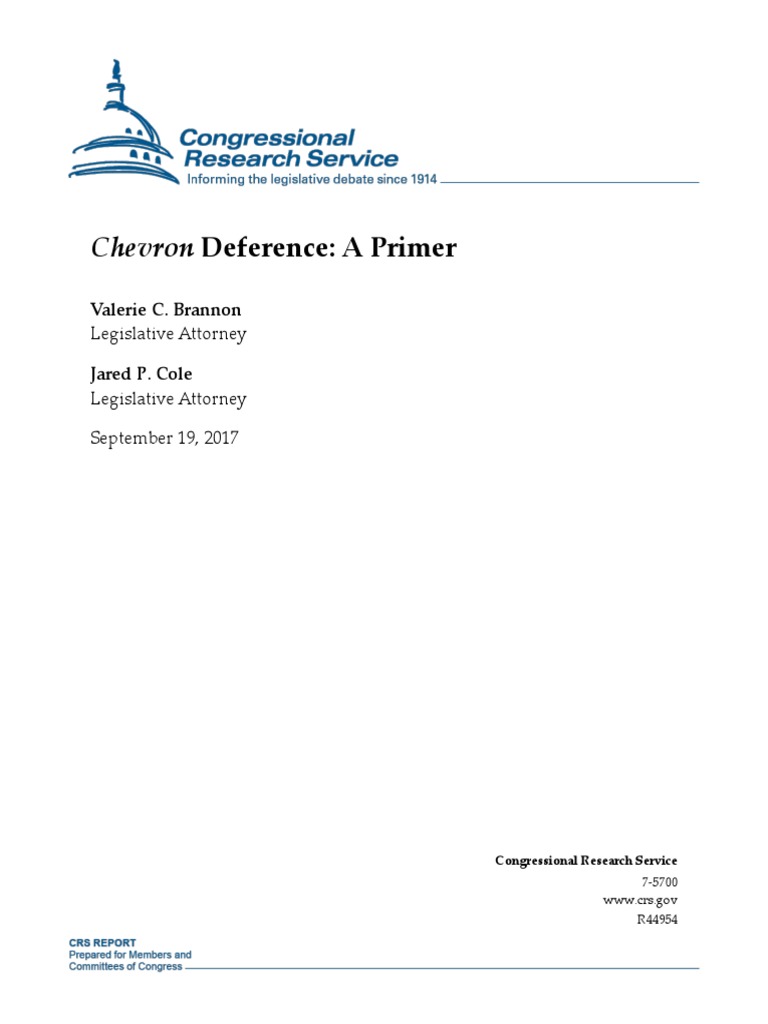 Chevron Deference - A Primer | PDF | Chevron U.S.A. | Environmental Law
