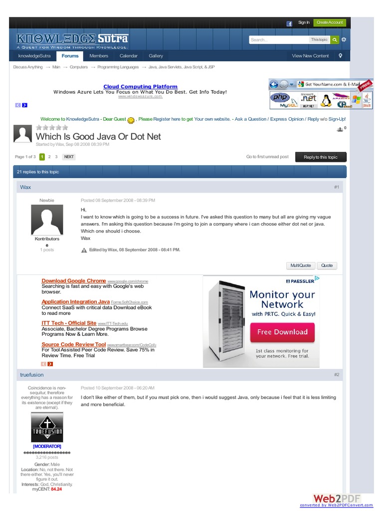 Dot Net or Java Which Is Better | PDF | Java Server Pages | Java ...